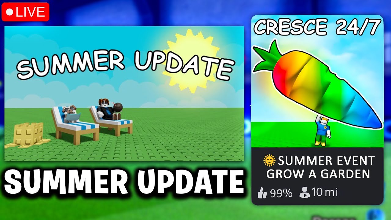 SUMMER UPDATE E MUITOS EVENTOS DE ADM no GROW a GARDEN (ROBLOX LIVE) # ...