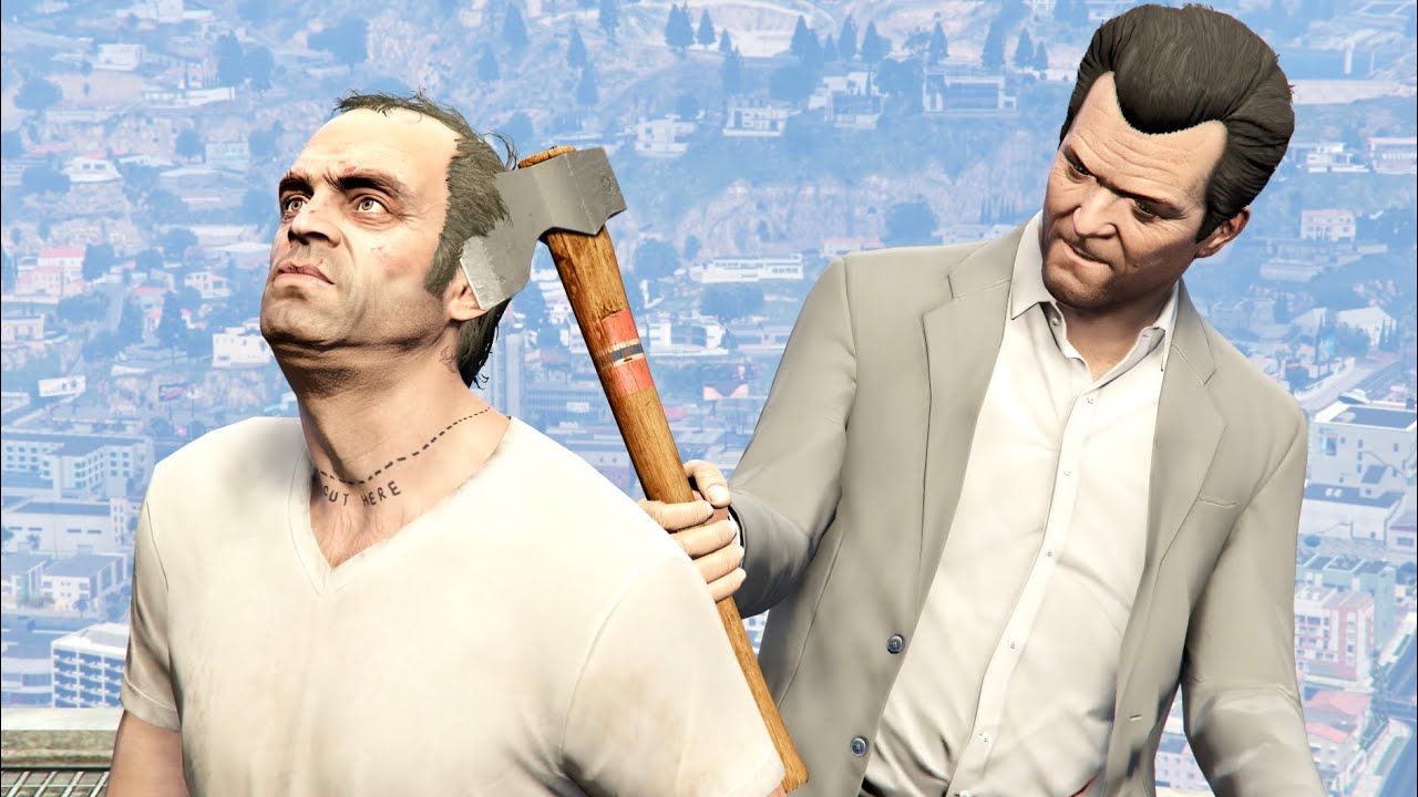 GTA V PC Michael Kills Trevor (Editor Rockstar Movie Cinematic Short ...