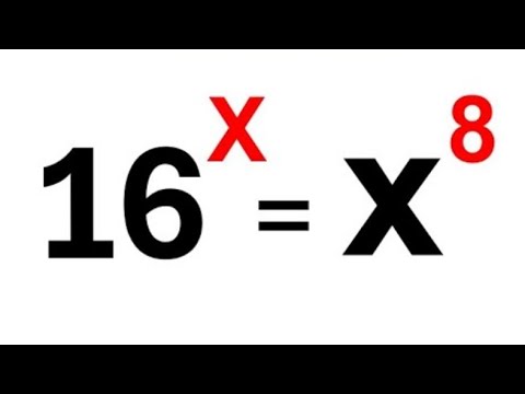 Nice exponential Olympiad maths problem.Can you solve this.16^x=x^8 - YouTube