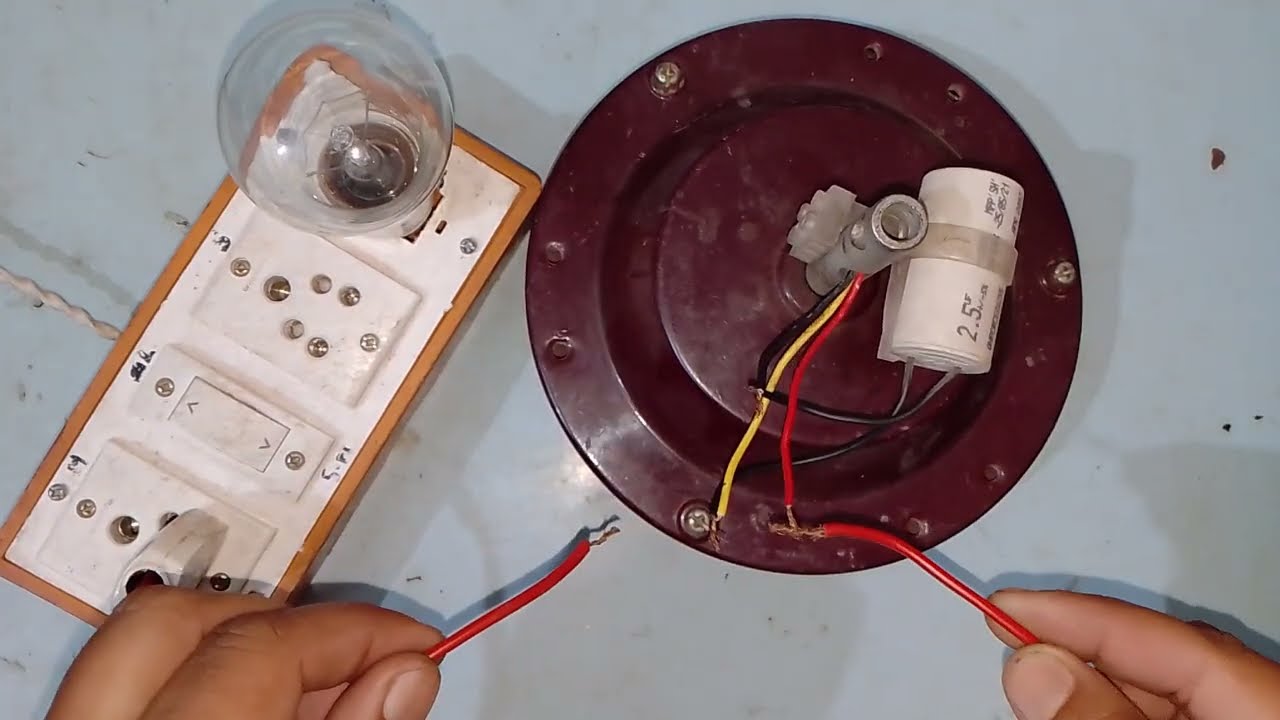 !Ceiling Fan Connection Of Three Wire With Capacitor! How To identify ...