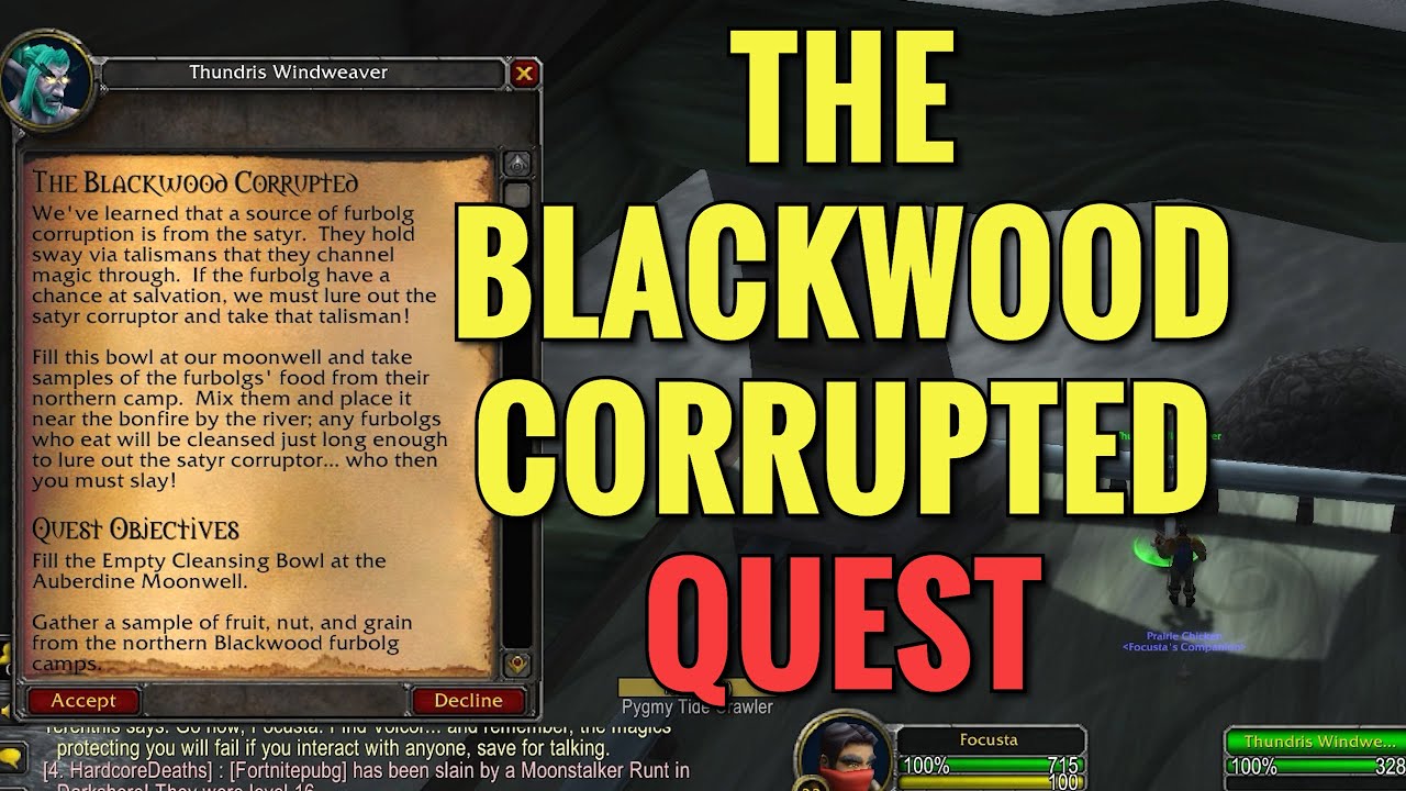 The Blackwood Corrupted Quest (WoW Classic) - YouTube