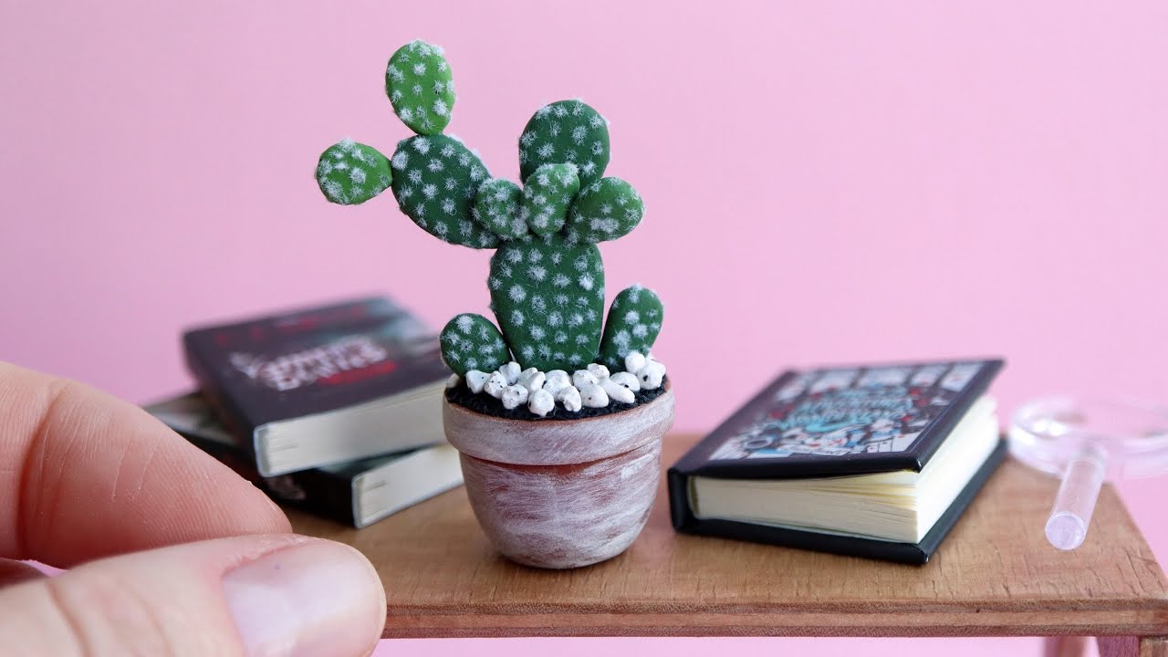 Miniature cactus💚Polymer clay - YouTube