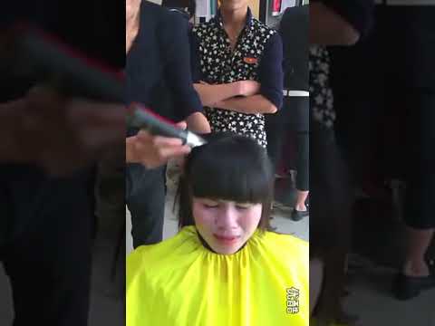 Women crying while head shave - YouTube