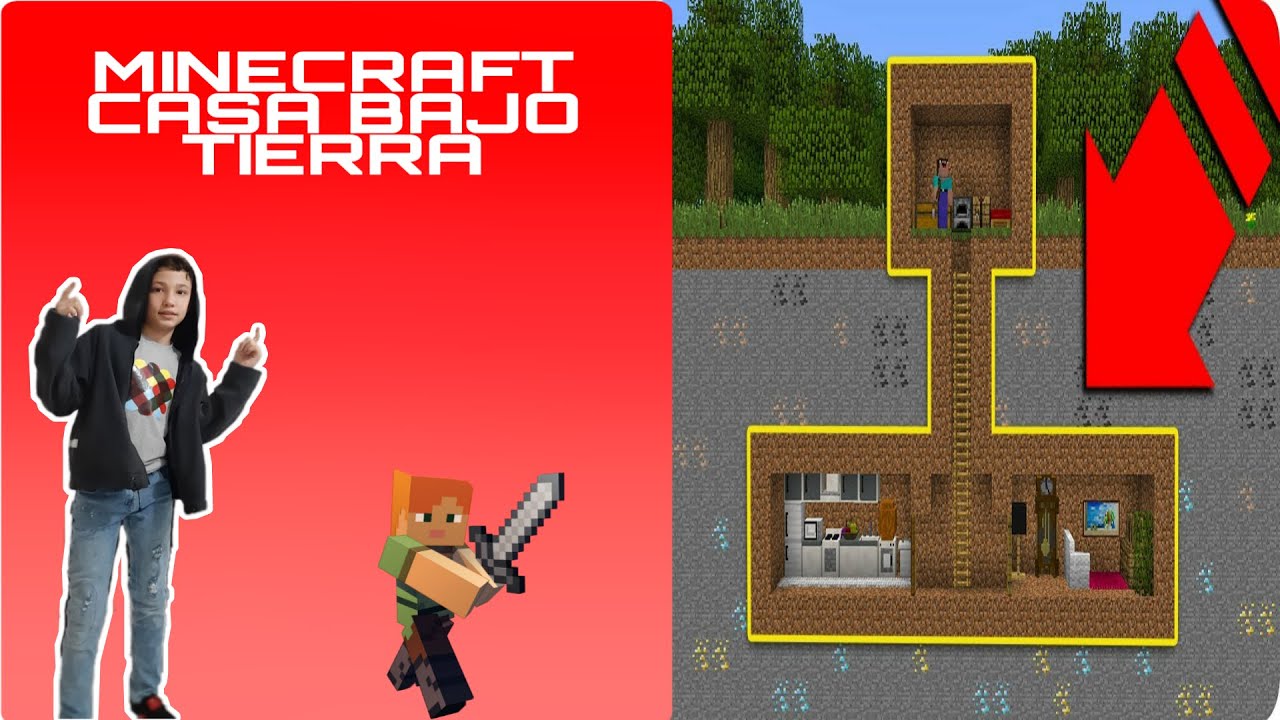 Minecraft tutorial casa bajo la tierra - YouTube