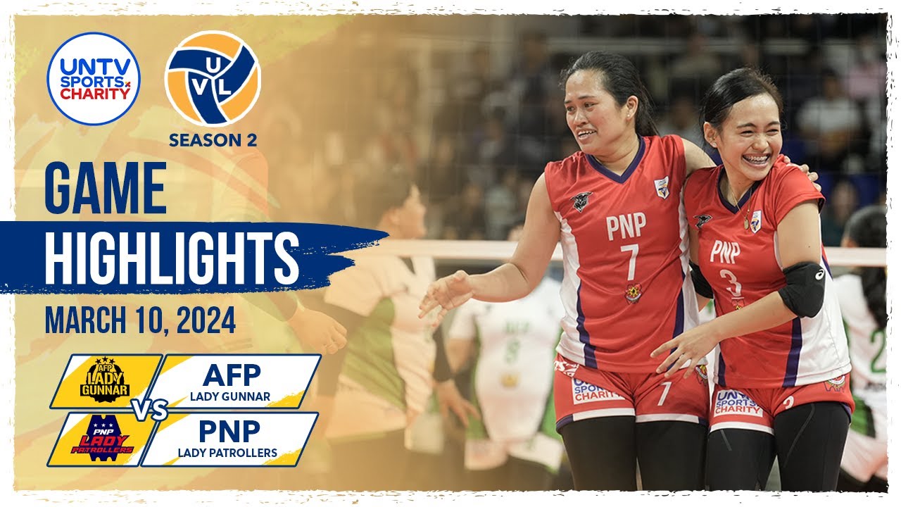 AFP Lady Gunnar vs PNP Lady Patrollers GAME HIGHLIGHTS – March 10, 2024 ...