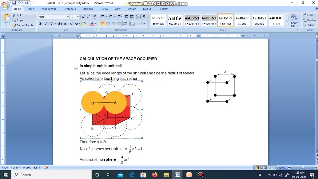 xii class solid state -packing effieciency in simple cubic structure ...