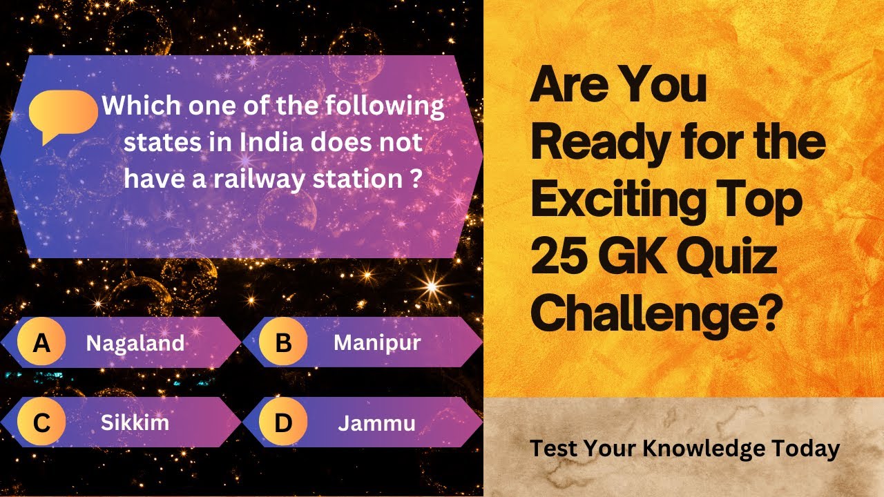 Top 25 World General Knowledge Questions |MCQ GK Quiz in English| Gk ...