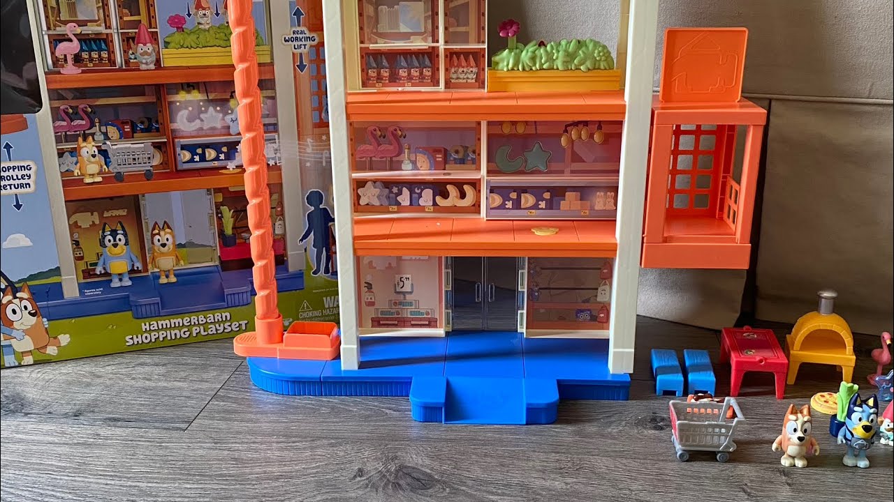 Bluey Hammerbarn Shopping Playset Toy Unboxing - YouTube