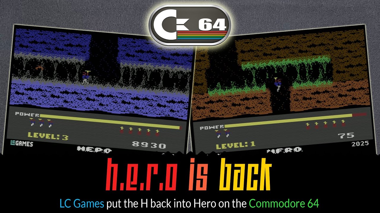 H.E.R.O is Back - a brand new game for the Commodore 64 in 2025 from LC ...