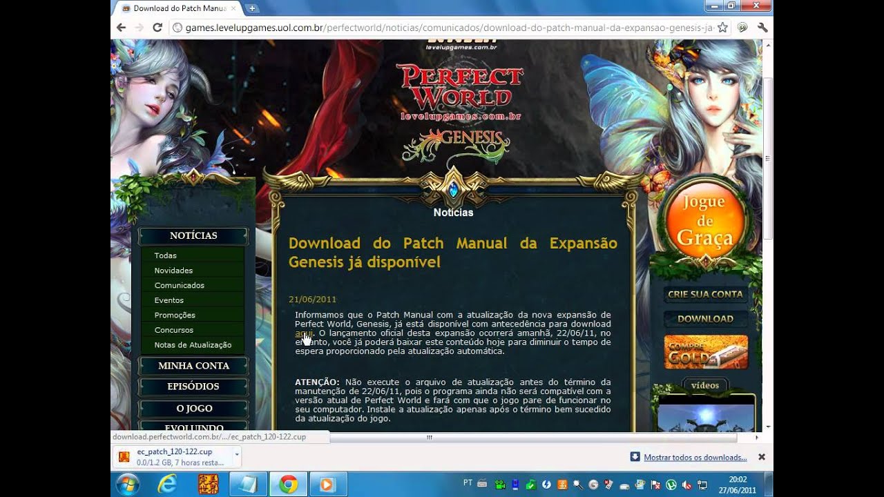 Como atualizar manualmente o perfect world genesis (recomendado ...