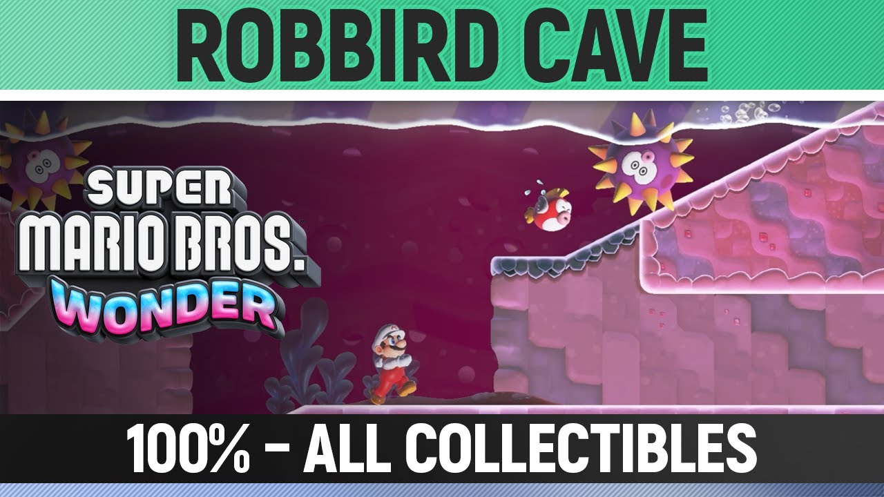 Super Mario Bros. Wonder - Robbird Cave - 100% All Wonder Seeds, Flower ...