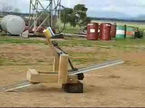 Homemade forklift pallet catapult - YouTube