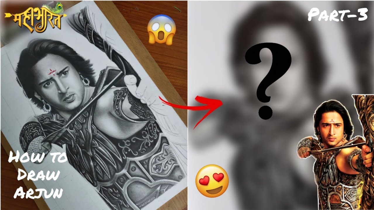 How to Draw Arjun | Part -3 | Shaheer Sheikh | Mahabharat | T.I.A - YouTube