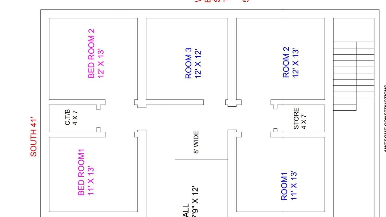 40 × 50 north face two brother house plan - YouTube