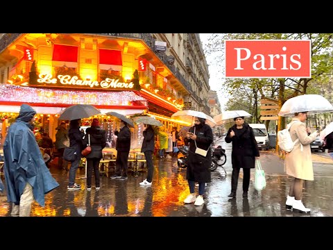 Paris France 🇨🇵 - Heavy rain walk in Paris France - Paris 4K Ultra HD ...