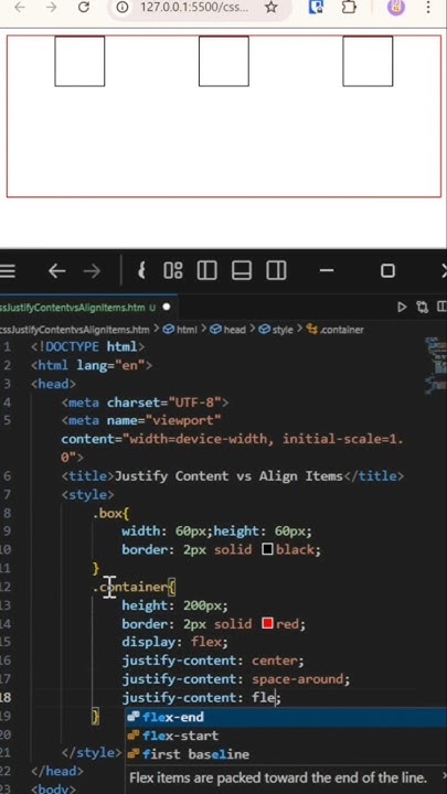 Justify Content Vs Align Items In Css L Css Flexbox Csstutorial