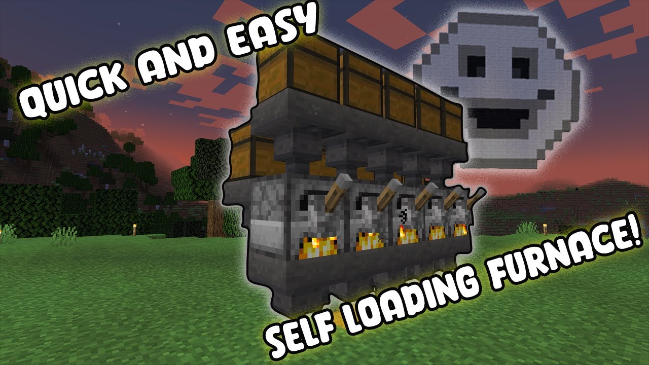 Quick and Easy Automated Furnace System! ( NO REDSTONE ) Minecraft ...