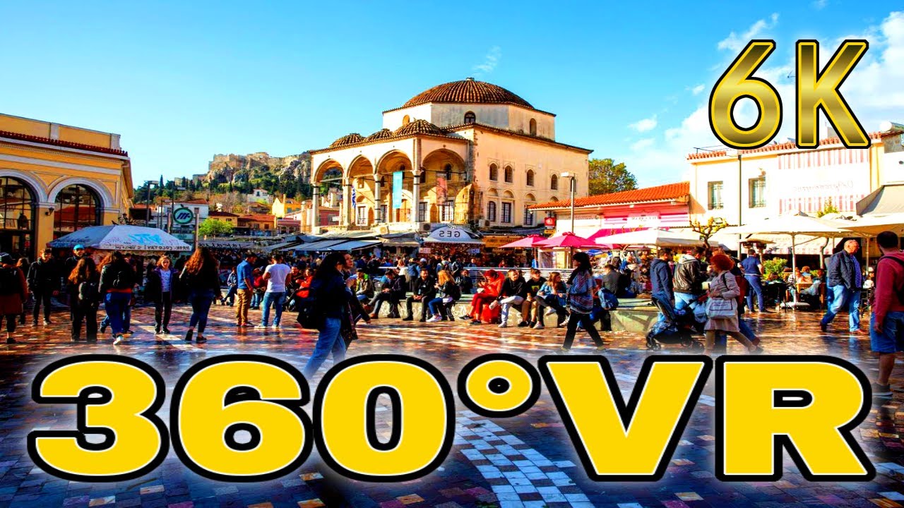 360° VR Walk Panagia Kapnikarea Church To Monastiraki Athens Trip ...