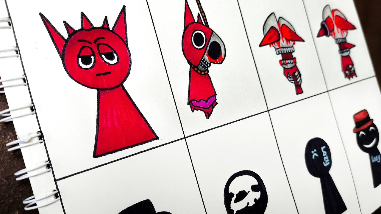 Drawing Incredibox Sprunki : Phase 1 to Phase 4 [Raddy and Black] Duo ...