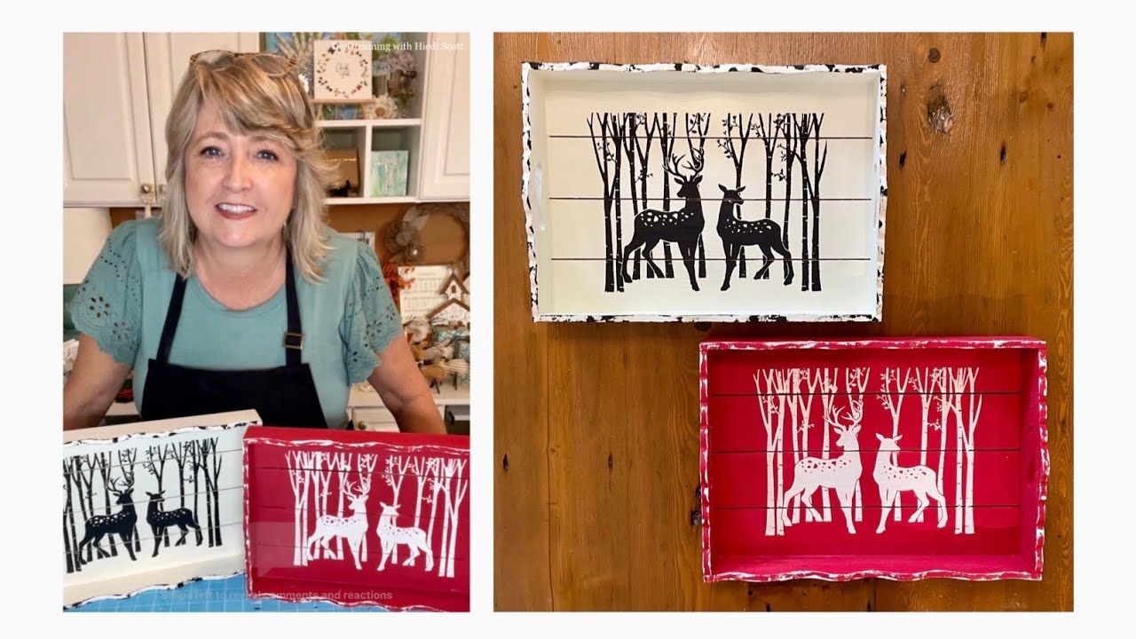Dollar Tree Tray Signs with Deer Design & Pallette Knife Edging ...