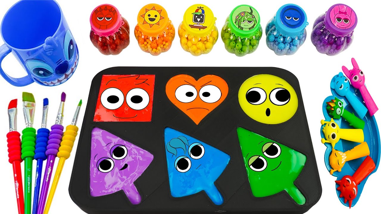 Satisfying Video l DIY How To Make Rainbow GIANT Paint Puddles Form ...