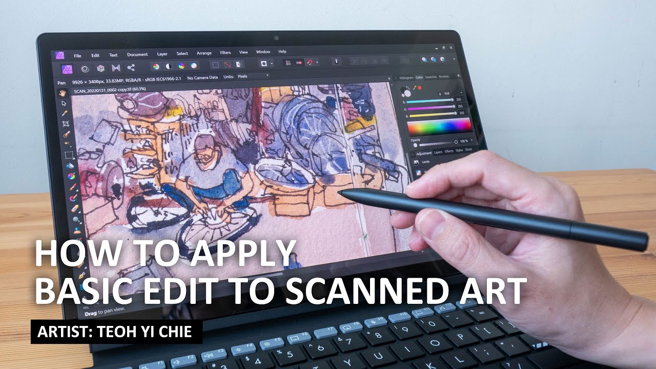 How to apply basic edits to scanned art - YouTube