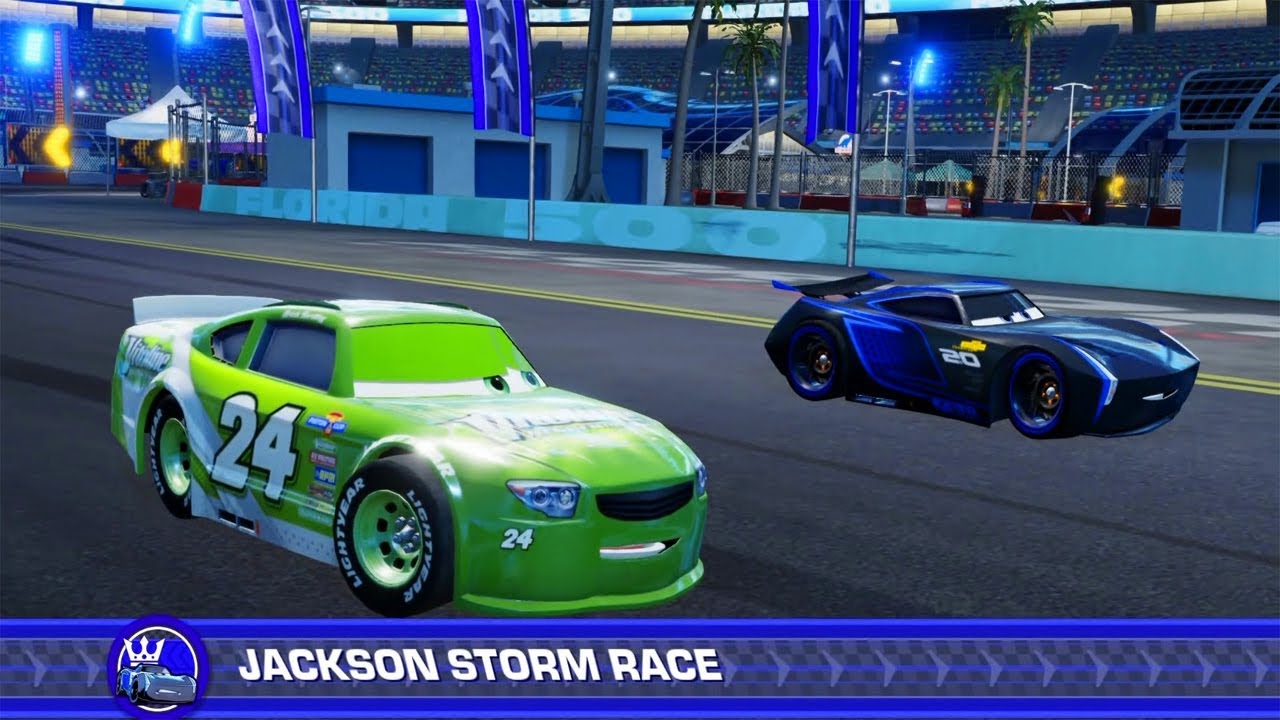 Cars Toon Cars 3 Brick Yardley vs Jackson Storm Gameplay - YouTube