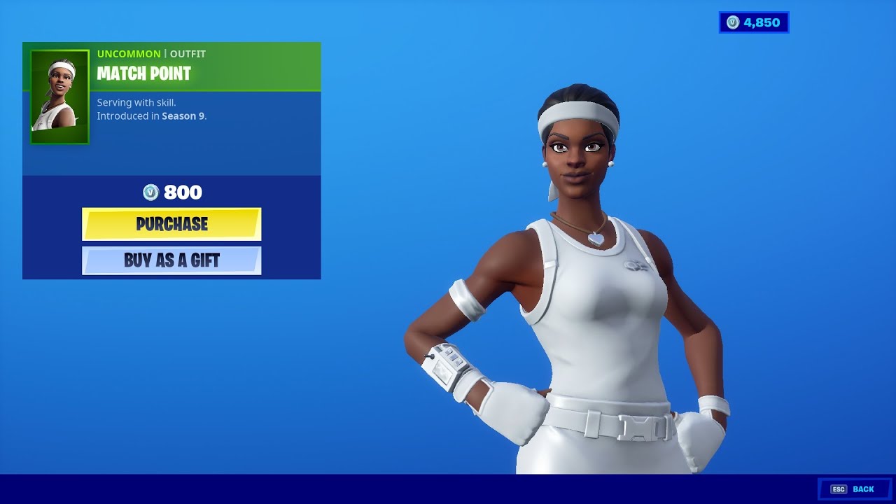 Match Point skin - Fortnite Item Shop (2019-07-02) - YouTube
