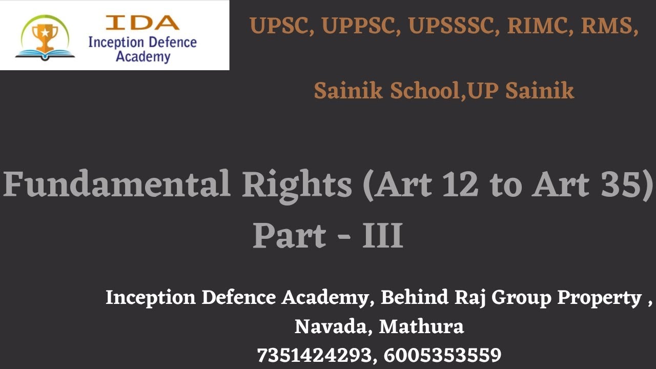 Fundamental Rights // Part - 3 // Indian Constitution - YouTube