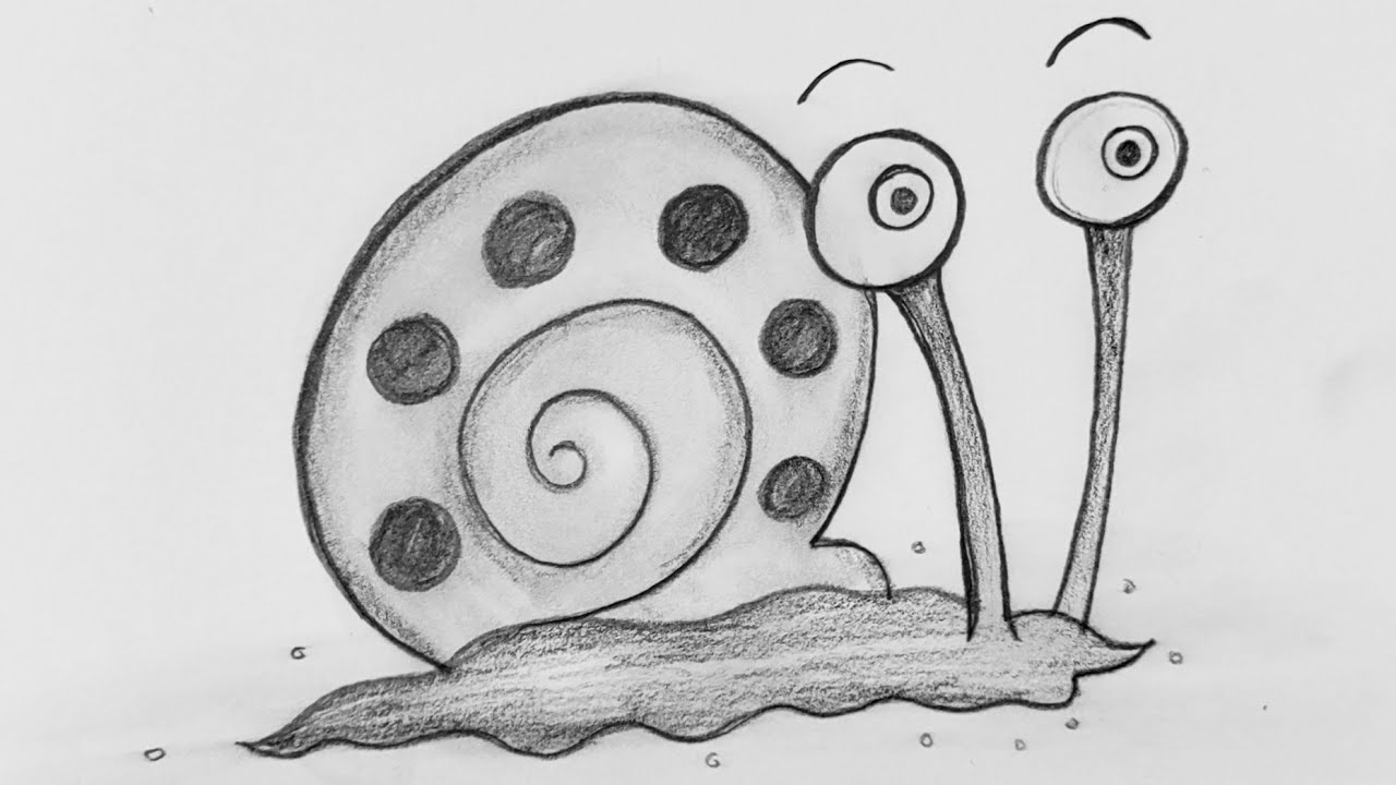 How To Draw Gary The Snail From SpongeBob // Gary The Snail // Cute ...