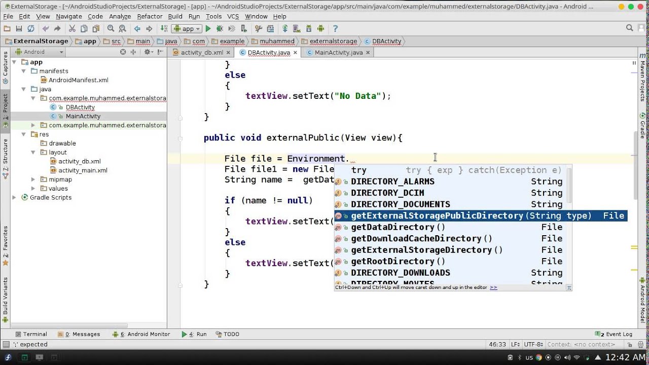 151 Android Studio Read from External SD public & private - YouTube