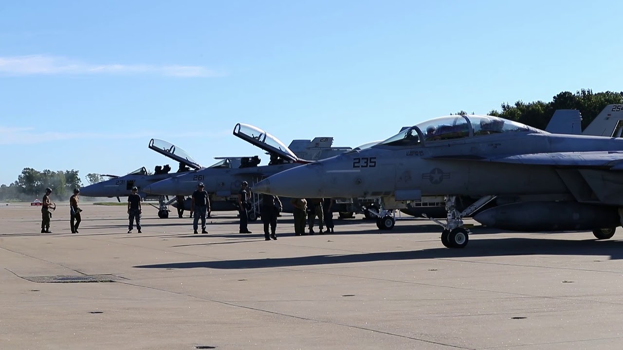 U.S. Navy Aircraft Sortie Ahead of Hurricane Florence - YouTube