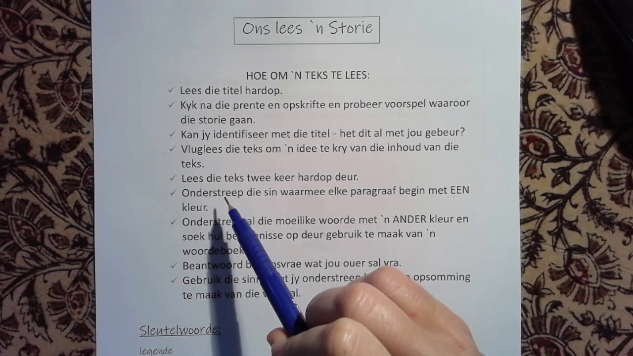Afrikaans : Graad 6 : Week 5 : 3. Ons lees 'n storie - YouTube