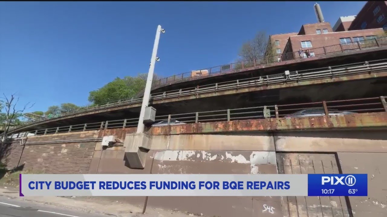 Adams administration reduces budget this year for BQE repairs - YouTube