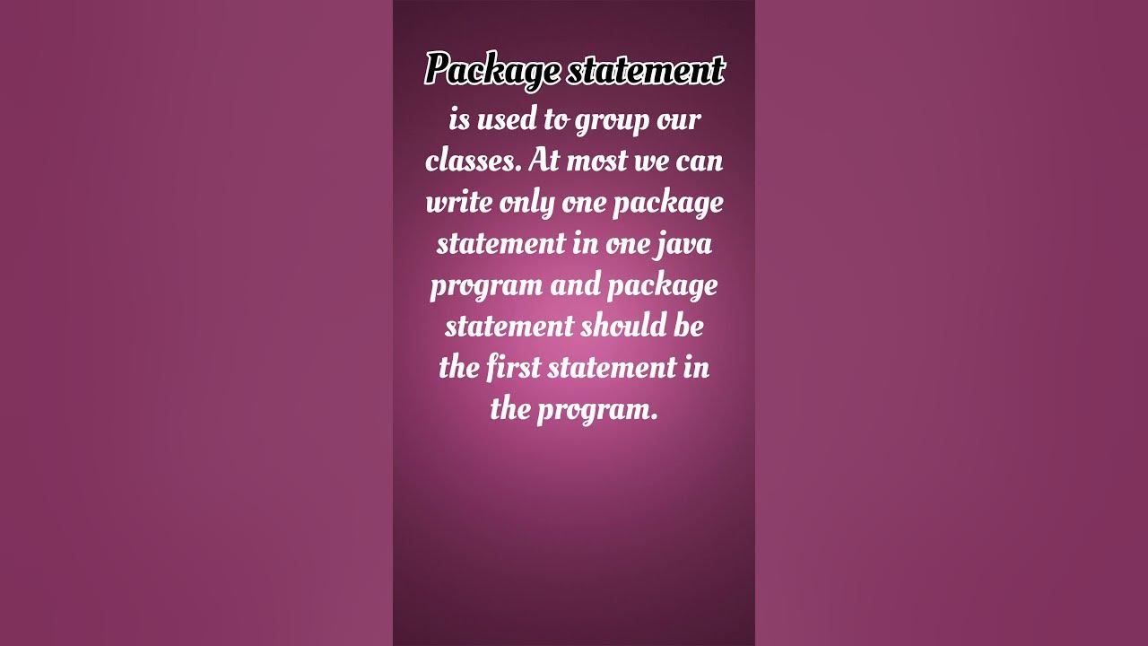 what is Package statement in java. #java #shorts #fullstack #education ...