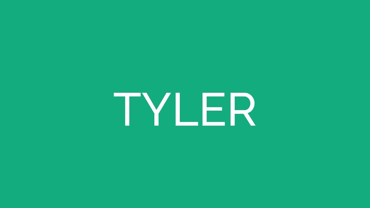 How To Pronounce Tyler In American Accent - YouTube
