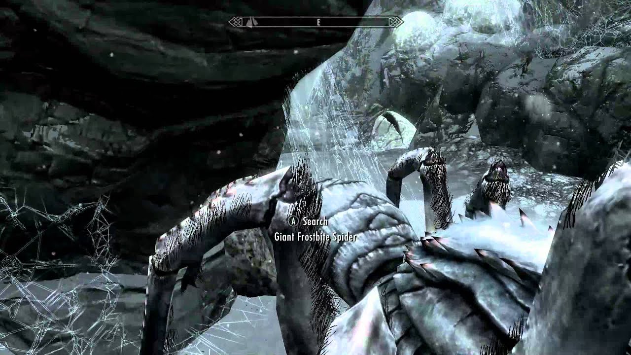 Skyrim TES V: Skyrim (PC) - Giant Frostbite Spider Glitch. - YouTube