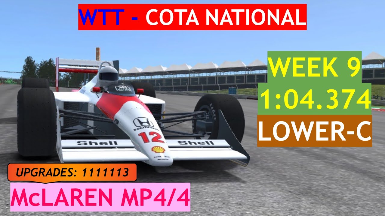 WTT (Week 9, 2024) - McLaren MP4/4 at COTA National - YouTube