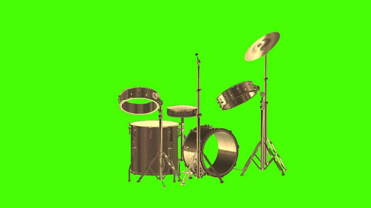 gold music drums collection in green screen - YouTube