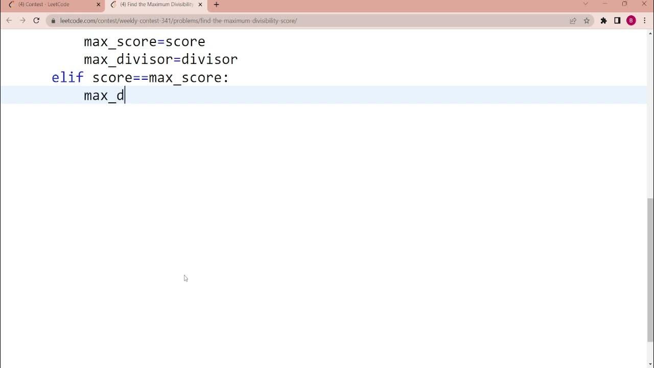 Leetcode Weekly Contest | 6350. Find the Maximum Divisibility Score ...