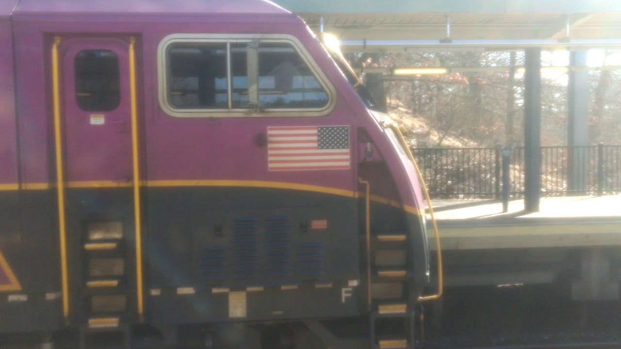 MBTA Commuter Rail at Route 128 in Westwood, MA - YouTube
