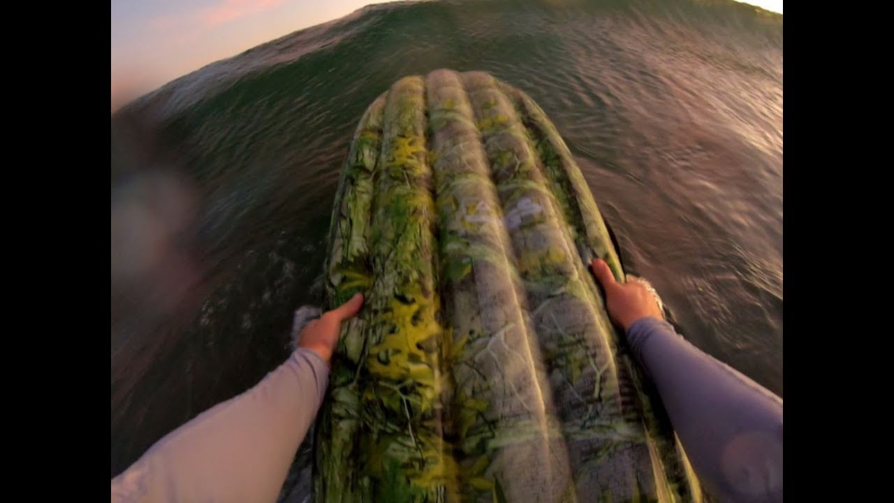 INTEX Seahawk 2 floor as a surfboard - YouTube