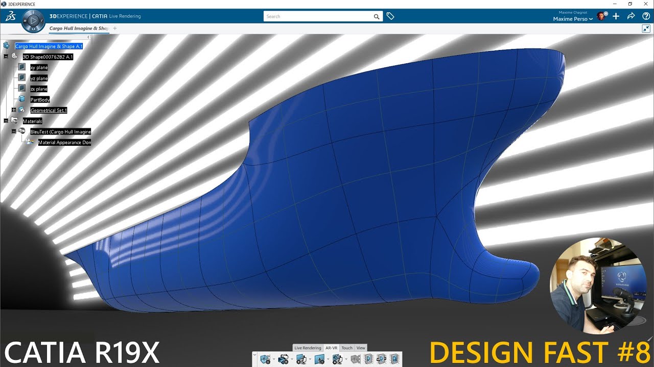 DF8: Cargo Hull Design - CATIA Imagine & Shape R19x (Live) - YouTube