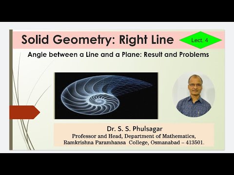 Solid Geometry: Right Line: Angle between a Line and a Plane. Lect. 4 ...