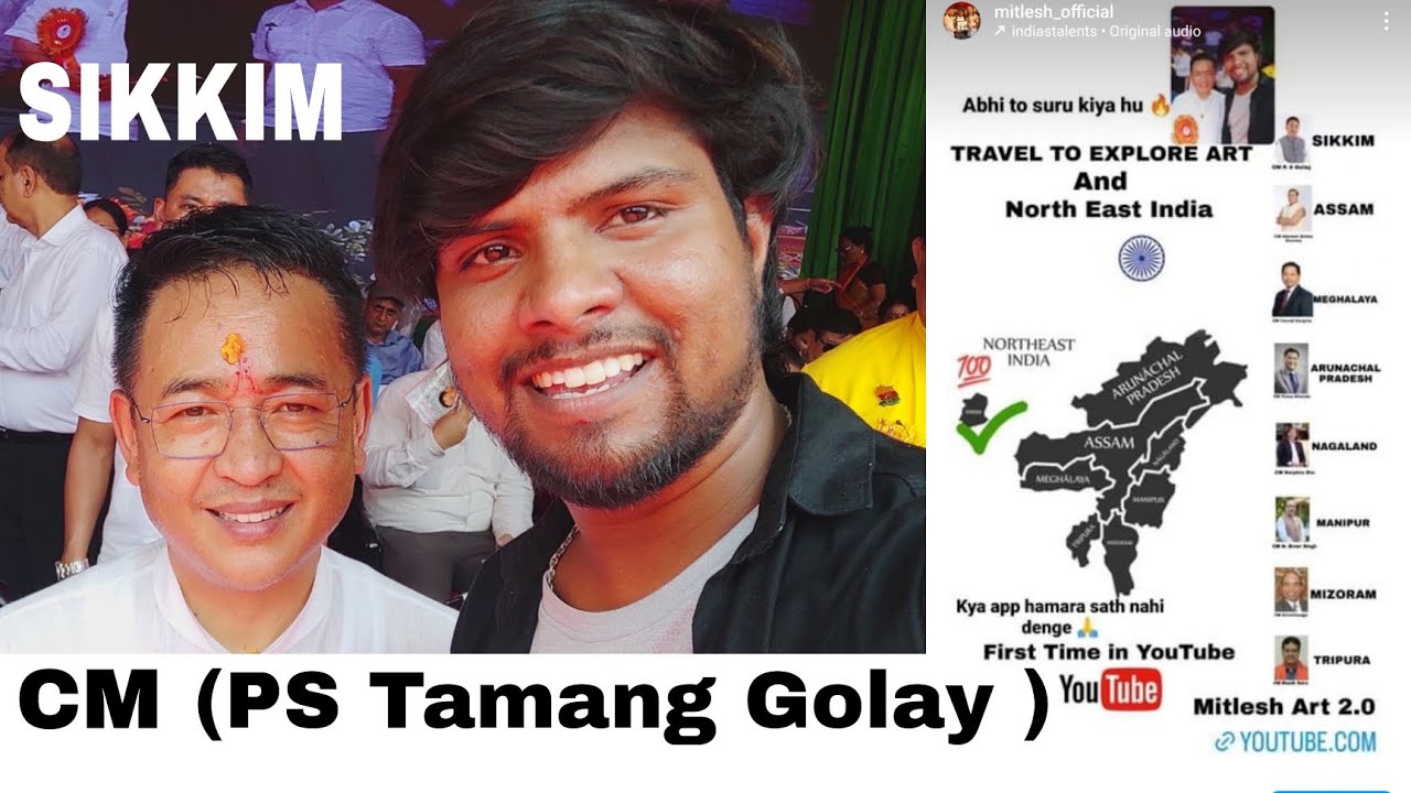 Finally I meet Sikkim CM PS Tamang Golay and present my art work | PS ...