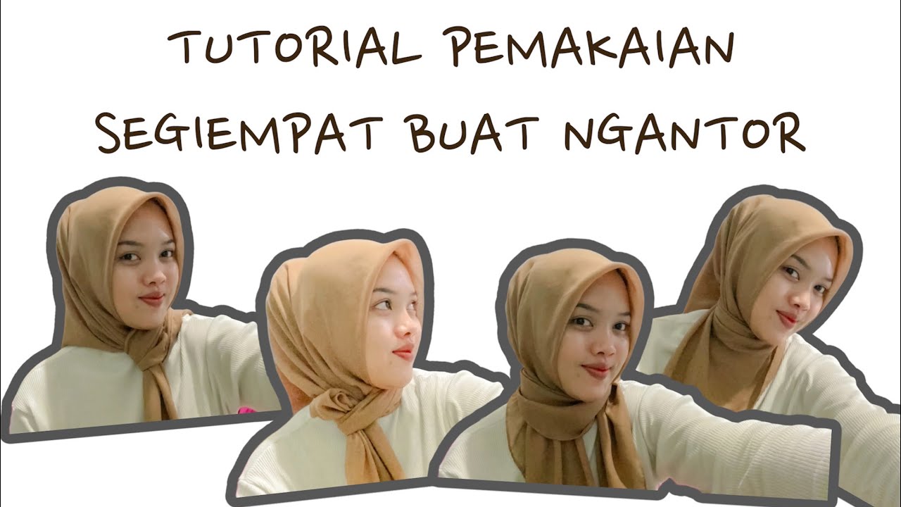 TUTORIAL JILBAB SEGIEMPAT BUAT KE KANTOR #bellasquare #tutorial # ...