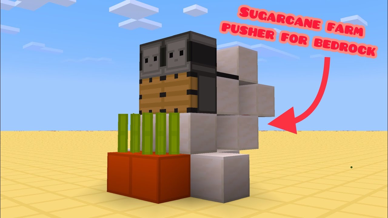 Sugarcane farm piston pusher for bedrock and java - YouTube