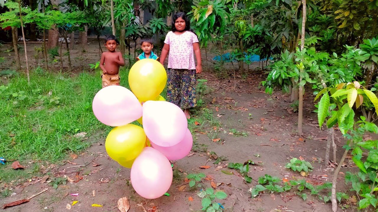 Outdoor fun with flower ballon and learn colour for kid's | kids ...