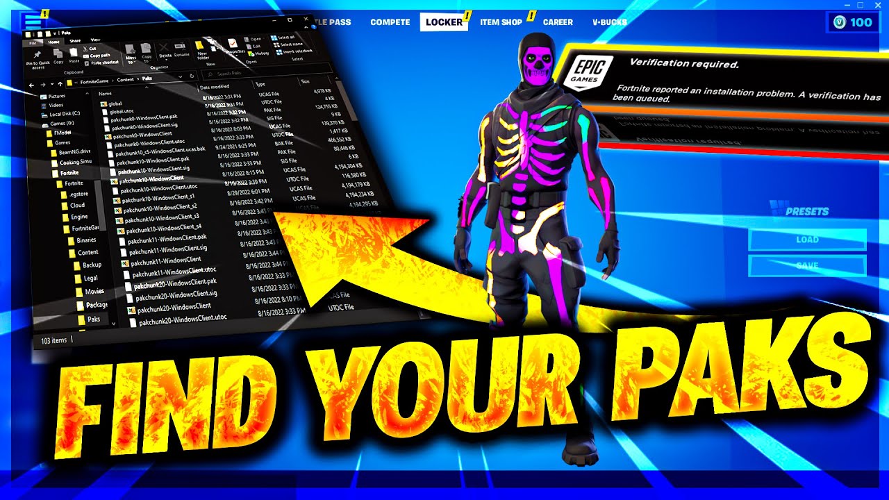 HOW TO LOCATE YOUR FORTNITE PAK FOLDER FOR HXD FORTNITE SWAPPING! - YouTube