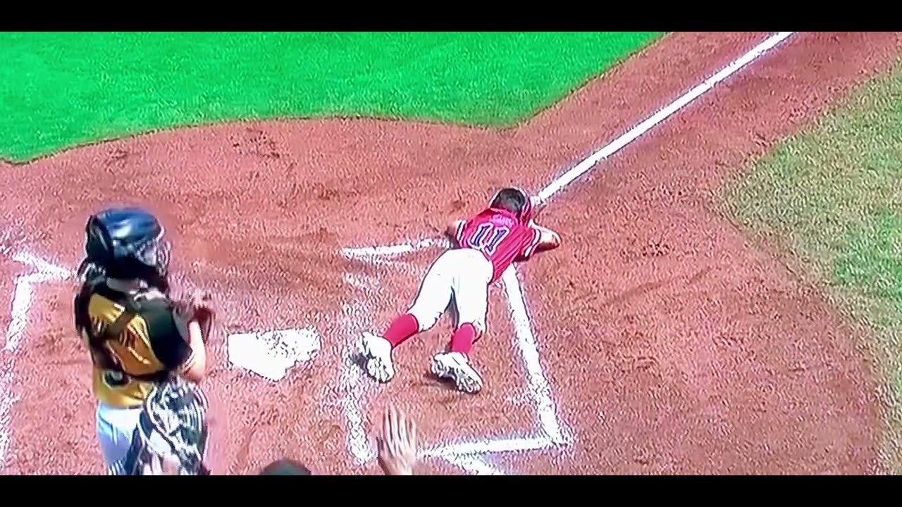 Jameson Jones hurts Shoulder on Hard Tag by Georgia Catcher - 2022 LLWS ...